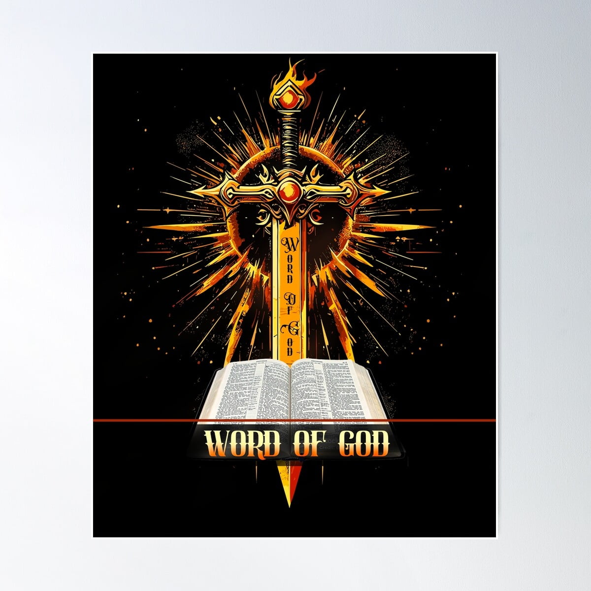 Word Of God, Sword Of God Poster Wall Art, Modern Wall Decor For Living ...