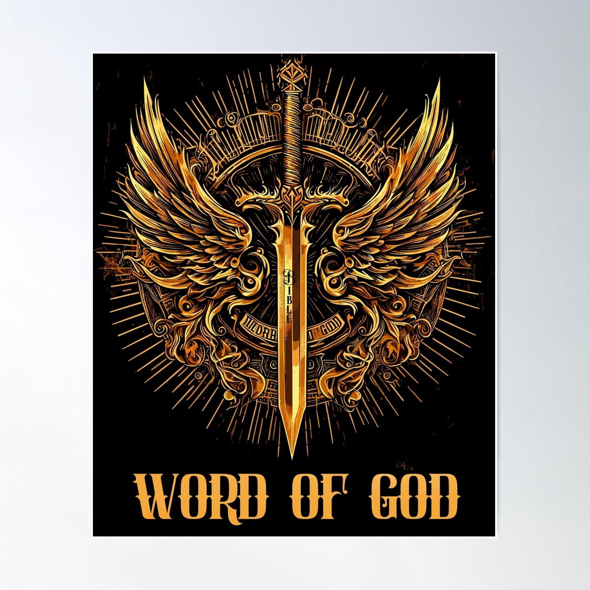 Word Of God, Sword Of God V3 Poster Wall Art, Modern Wall Decor For ...
