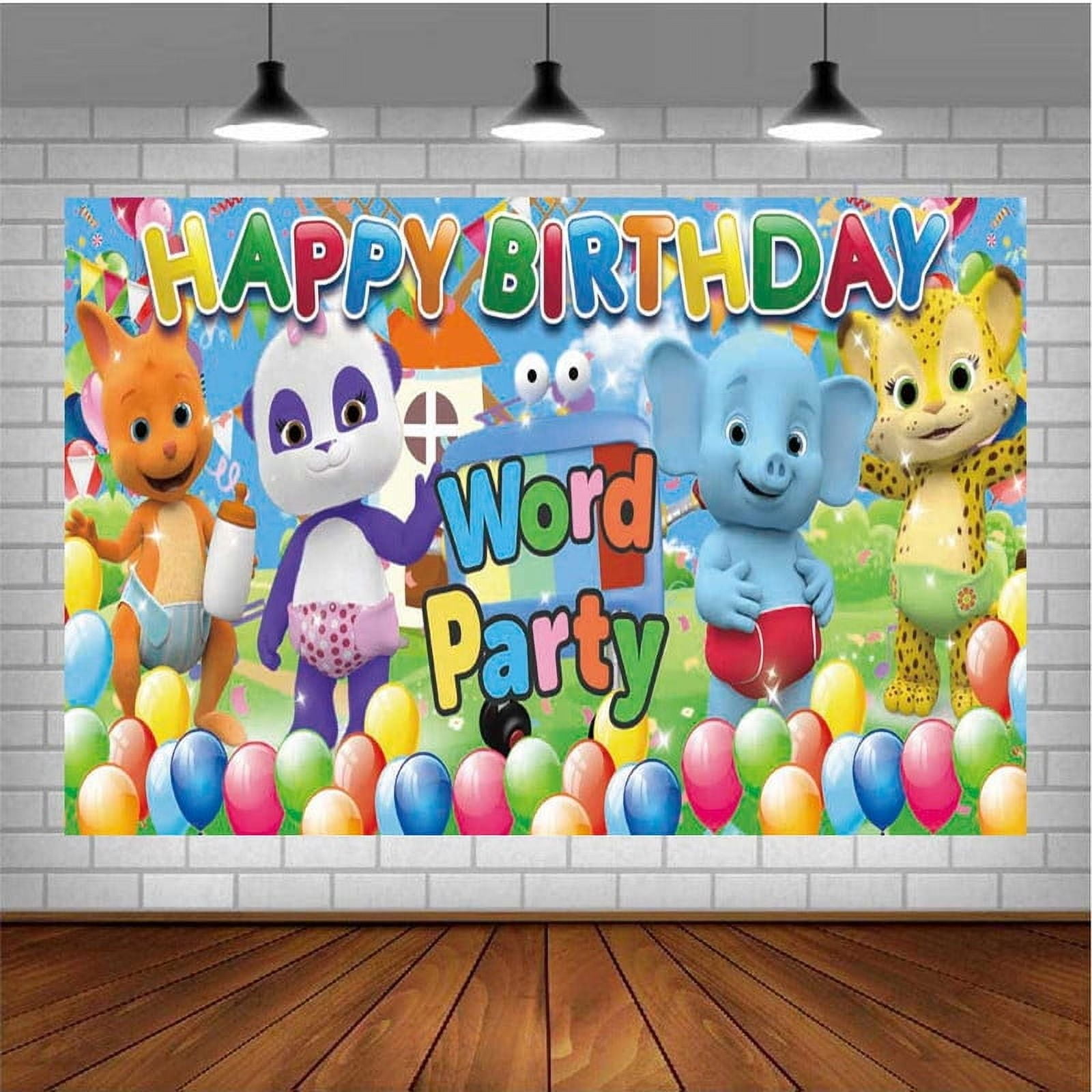 Word Party Banner Poster Wall Decor Birthday Backdrop Background Party ...