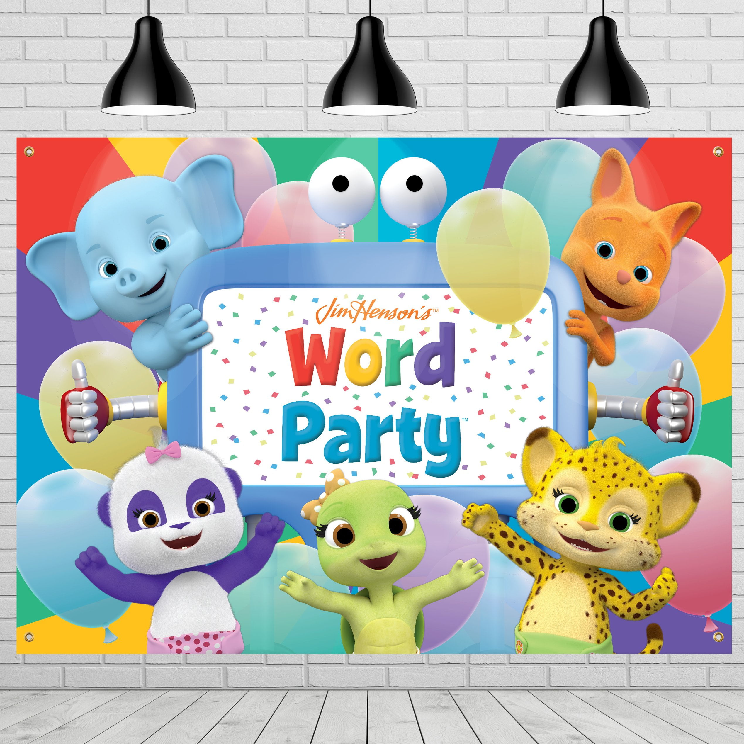 Word Party Backdrop - Word Party Birthday Supplies - Walmart.com