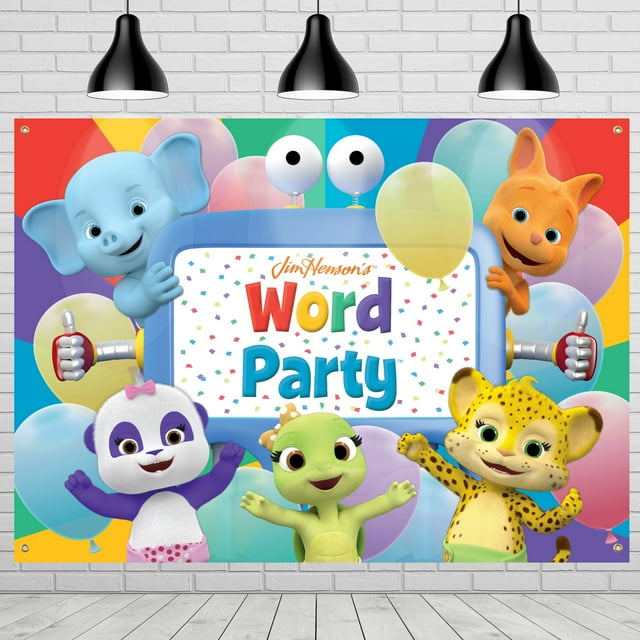 Word Party Backdrop - Word Party Birthday Supplies - Walmart.com