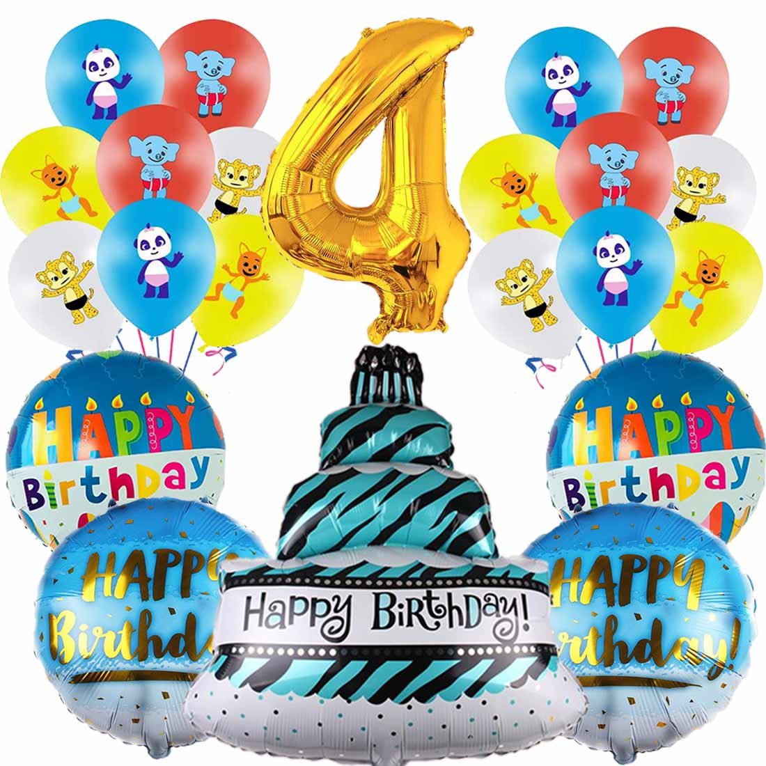 Word Party Balloons Party Supplies 4th Big Number Decorations Decor Kit ...