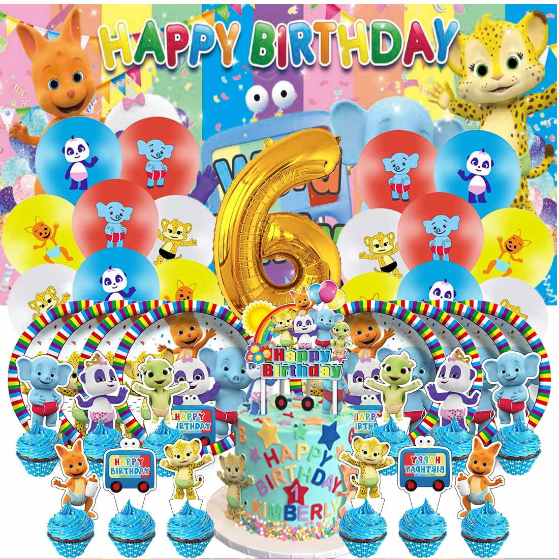 Word Party Balloons Party Supplies 6th Decor Tableware Birthday Cake ...