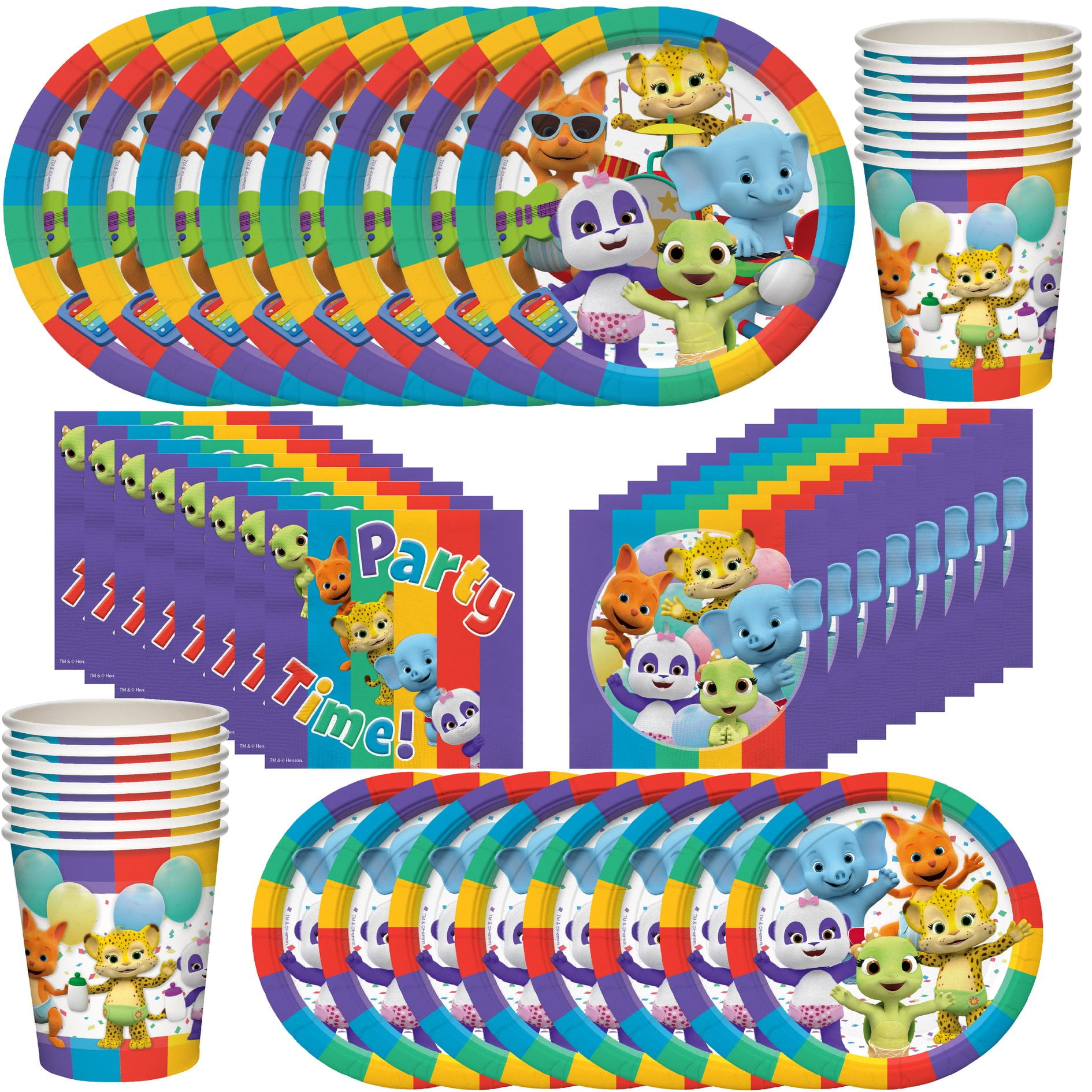 Word Party Birthday Supplies Tableware Classic Set for 24 Guests ...