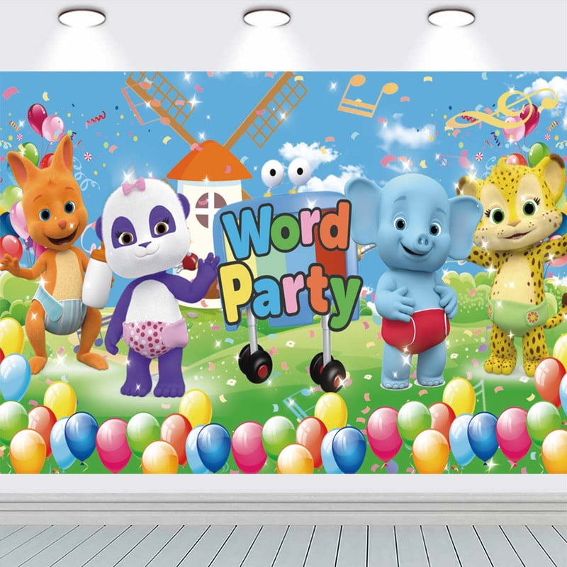 Word Party Party Supplies Taspestry Post Background Backdrop Birthday ...
