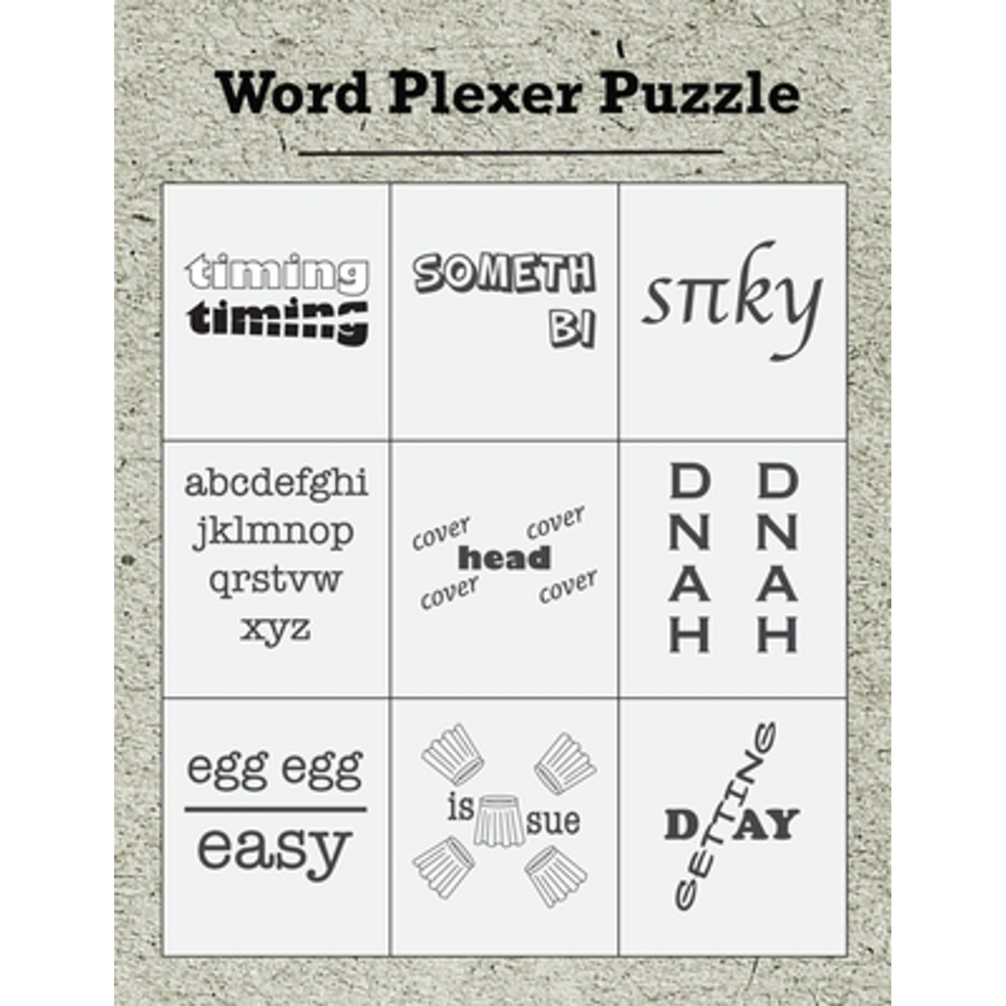 Word Plexer Puzzle: Rebus Puzzles Word Phrase Games Teasers Book Large ...