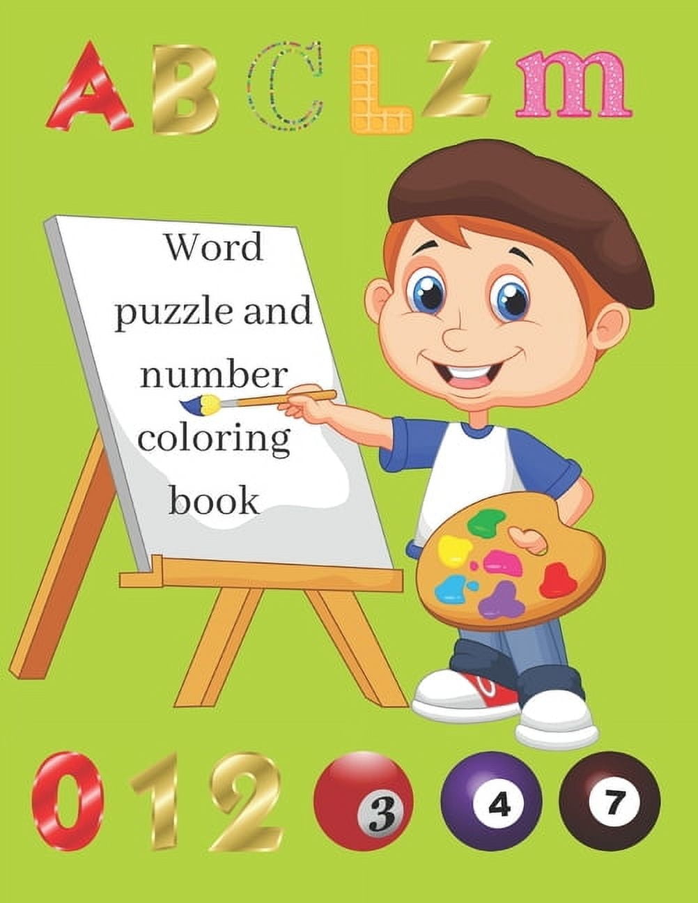 Word Puzzle and Number Coloring book: Fun and activity Coloring book ...