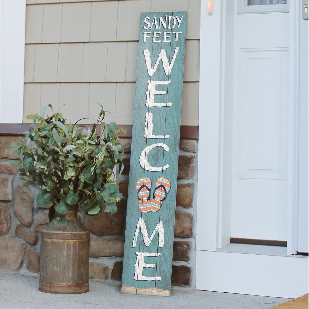 My Word! Sandy Feet Porch Board Welcome Sign & Porch Leaner for Front ...