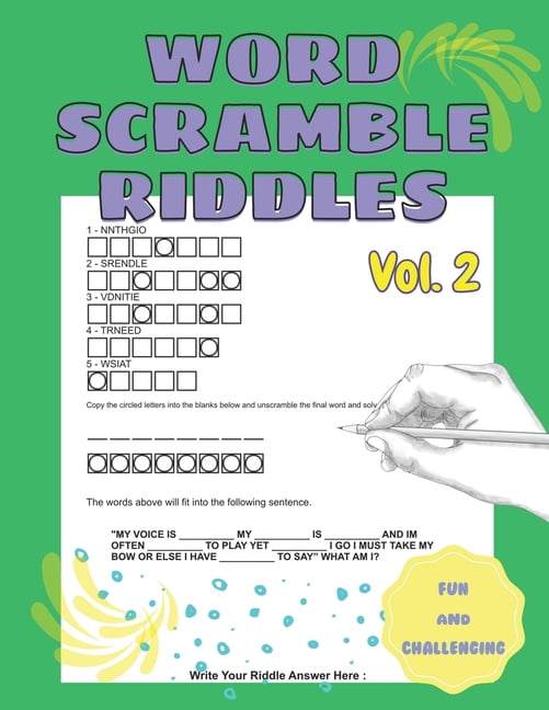 Word Scramble Activity Book Fun and Challenging Word Scramble Riddles ...
