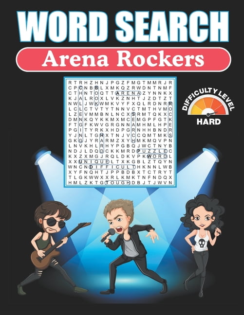 Word Search Arena Rockers: Hard Word Search Puzzle Books For Adults ...