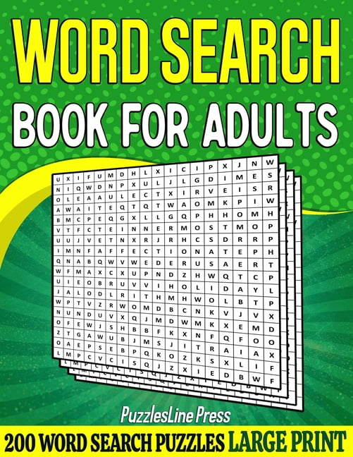 Word Search Book For Adults: 200 Large Print Word Search Puzzles For ...