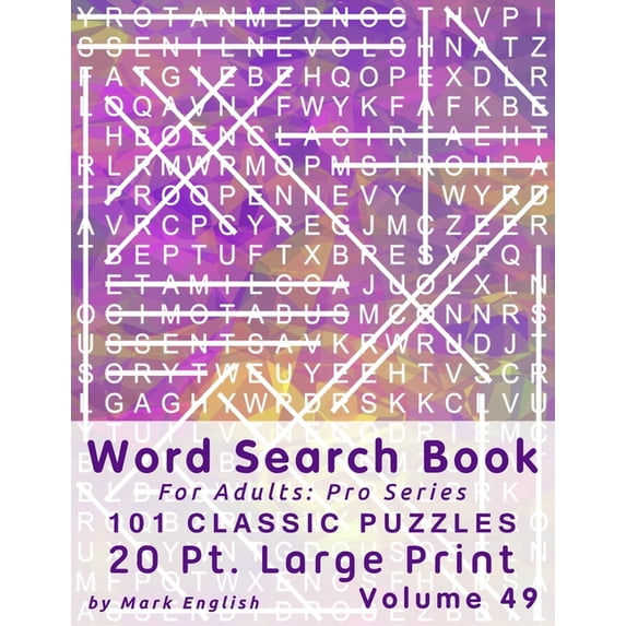 Word Search Book For Adults: Pro Series, 101 Classic Puzzles, 20 Pt ...