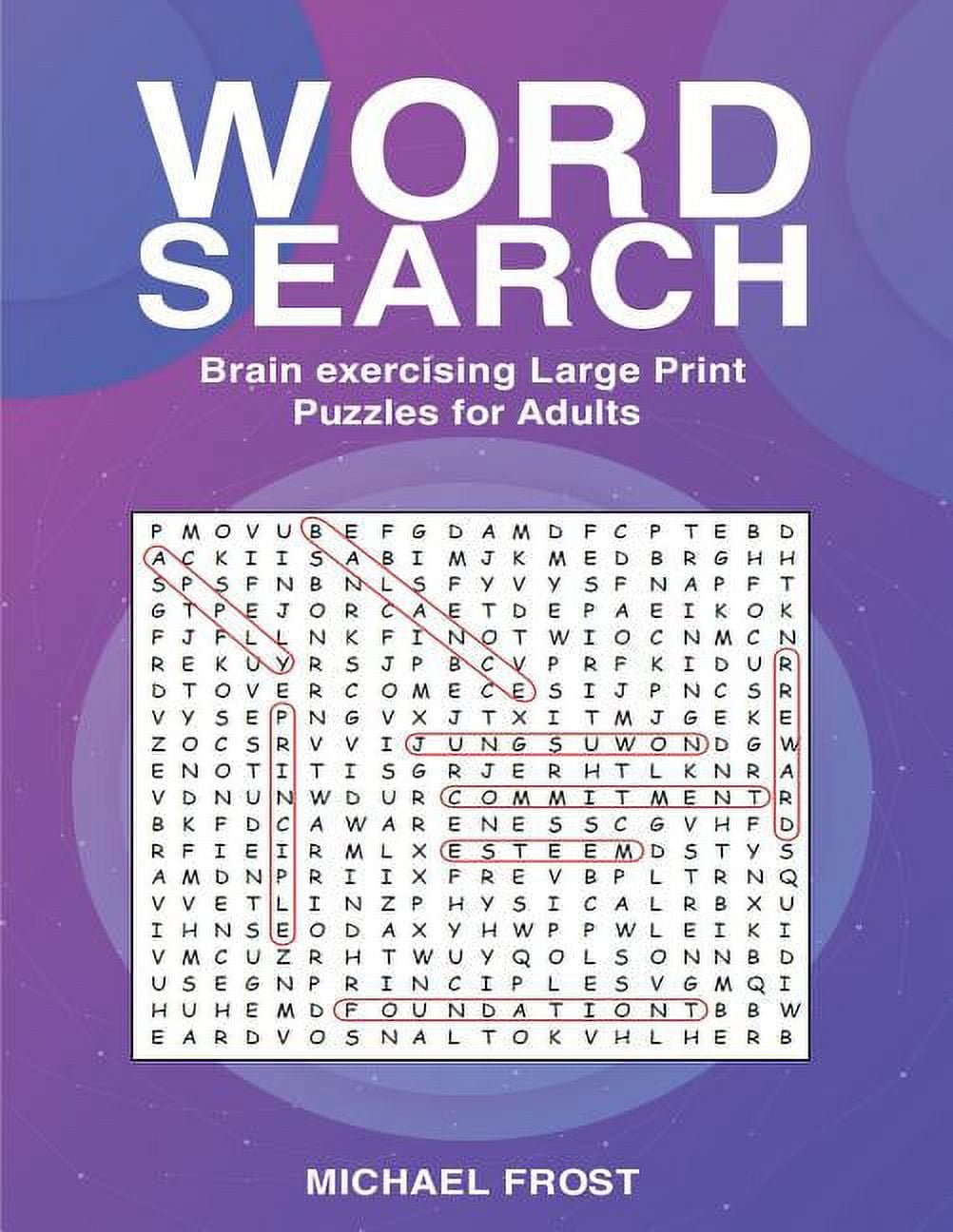 Word Search: Brain Exercising Large Print Puzzles For Adults (Paperback ...