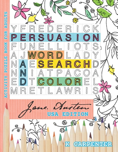 Word Search and Color - Jane Austen Them Persuasion Word Search and ...