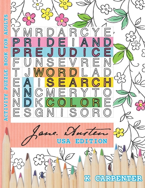 Word Search and Color - Jane Austen Themed Puzzles: Pride and Prejudice ...