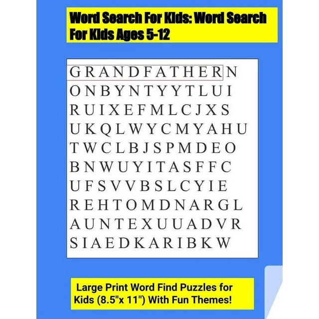 Word Search For Kids: Word Search For Kids Ages 5-12 . Large Print Word ...