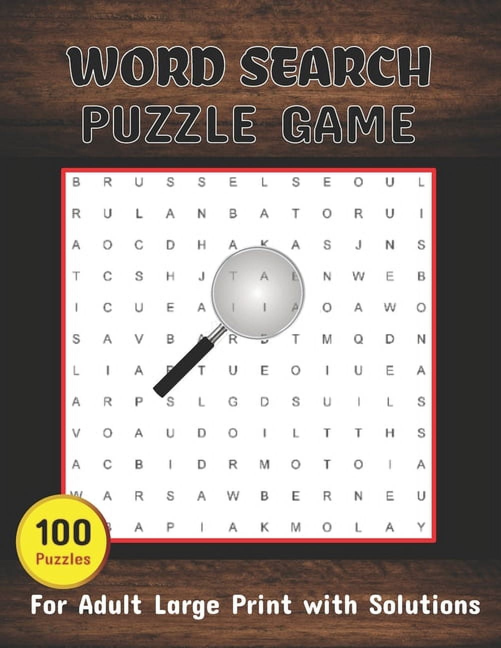 Word Search Puzzle Game 100 Puzzles Book For Adult Large Print With ...