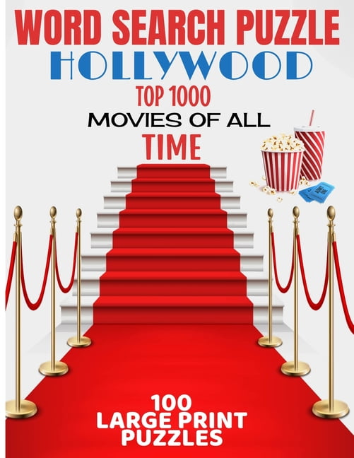 Word Search Puzzle Hollywood Top 1000 Movies of All Time: 100 Large ...