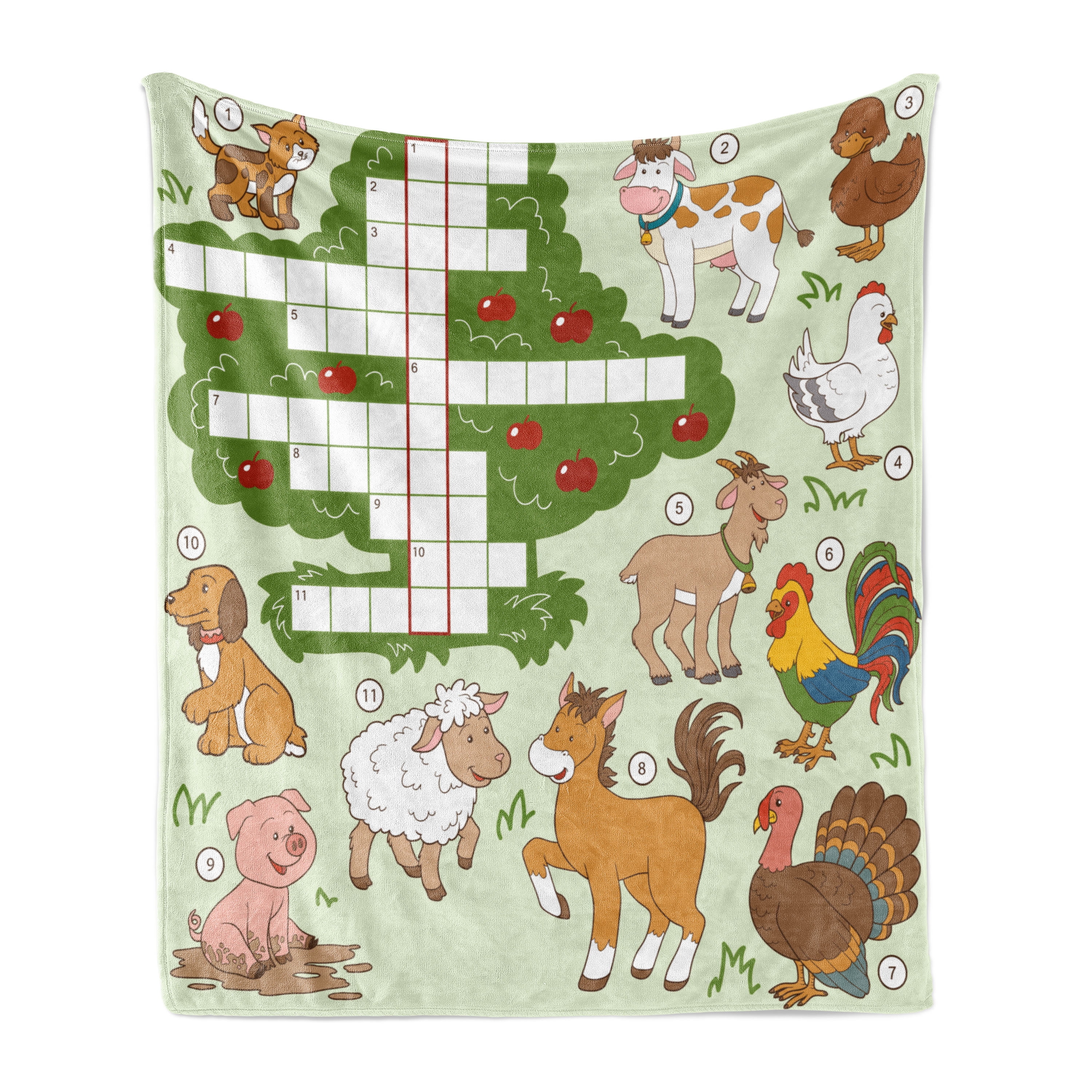 Word Search Puzzle Soft Flannel Fleece Throw Blanket, Cartoon Style ...