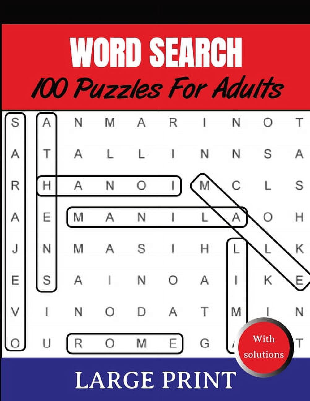 Word Search Puzzles For Adults Large Print With Solutions: Word Search ...