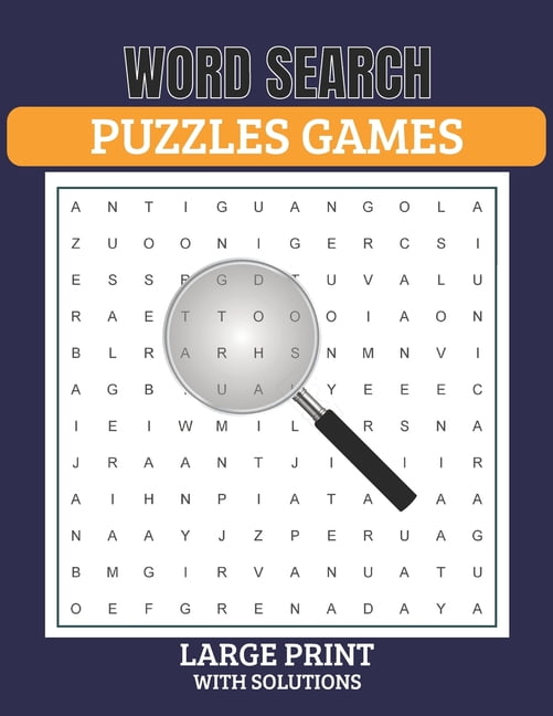 Word Search Puzzles Game Large Print with Solutions: Word Search Book ...