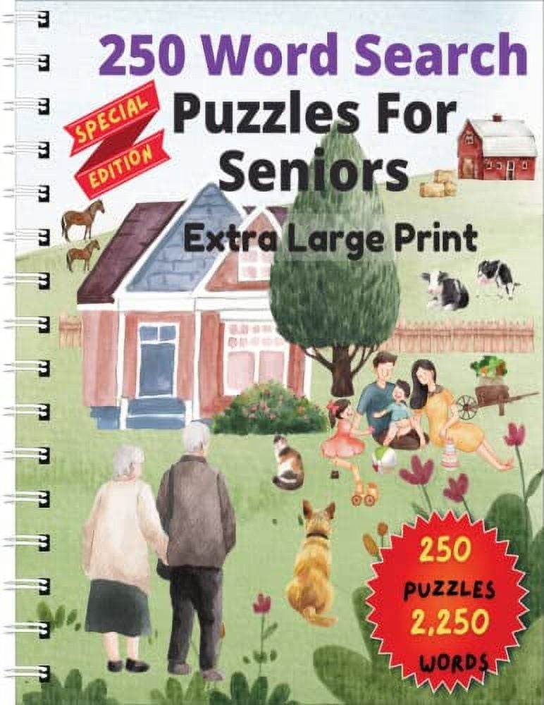 Spiral Bound Word Search Puzzles for Seniors: Jumbo Print Edition with ...