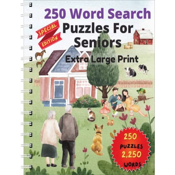 Spiral Bound Word Search Puzzles for Seniors: Jumbo Print Edition with ...