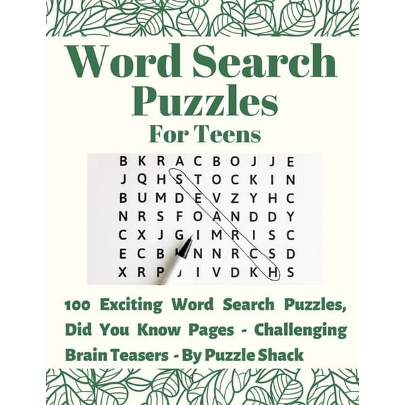 Word Search Puzzles for Teens: 100 Exciting Word Search Puzzles, Did ...