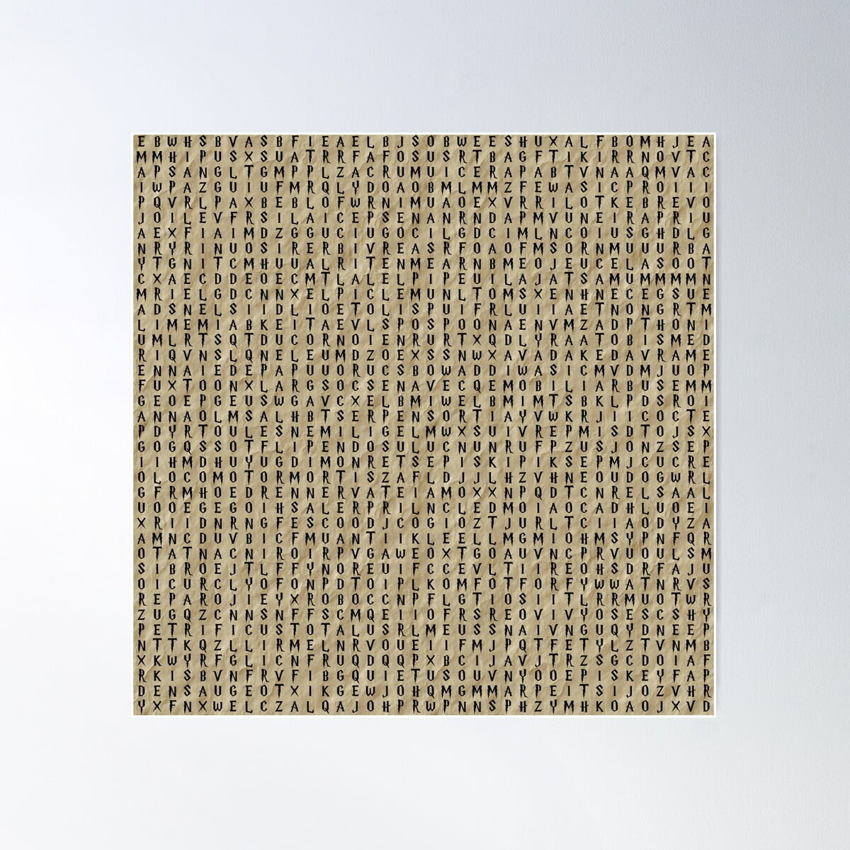 Word Search: Spells On Parchment Poster Wall Art, Modern Wall Decor For ...