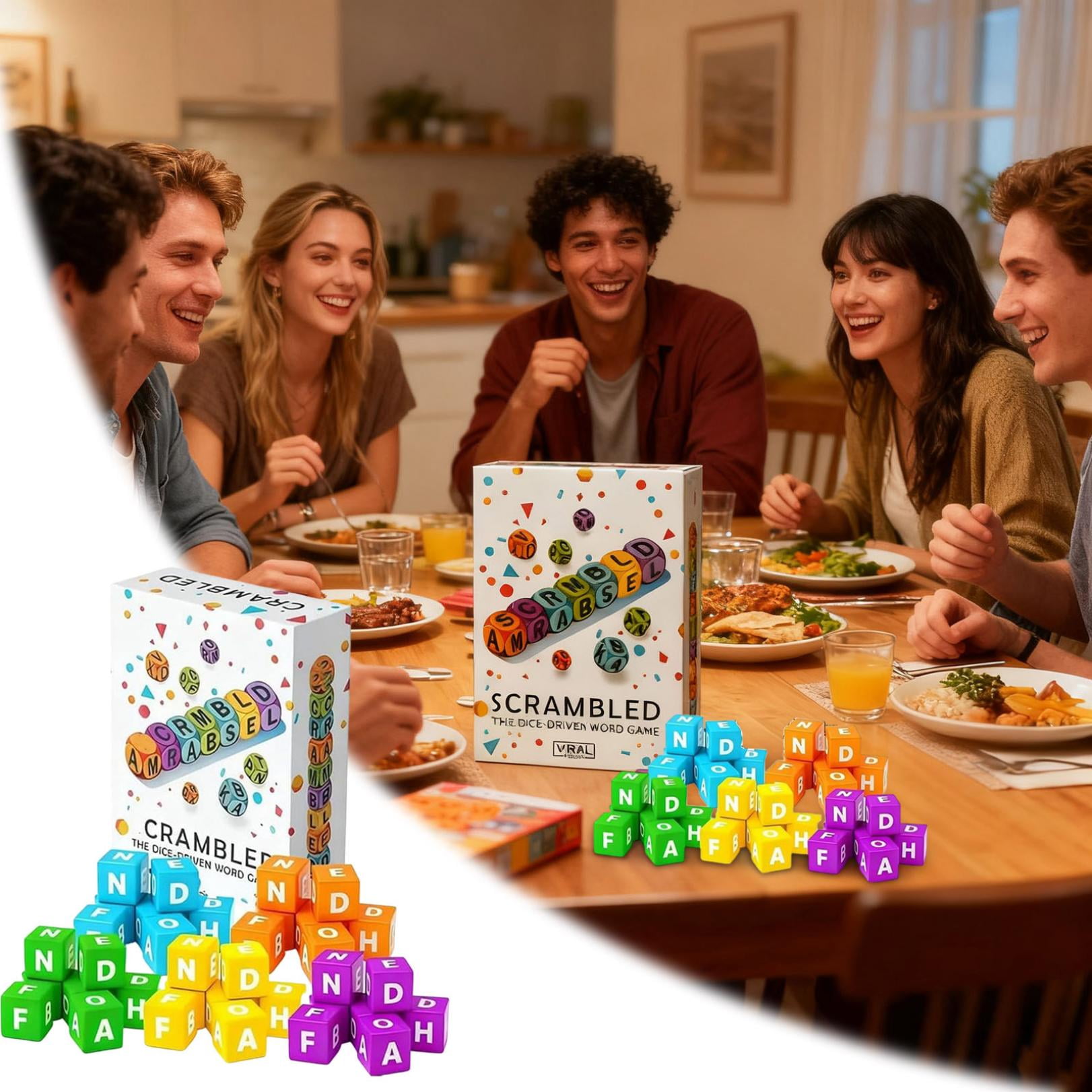 Scrambled Dice Word Game, Vocabulary Building Party Game with Cards ...