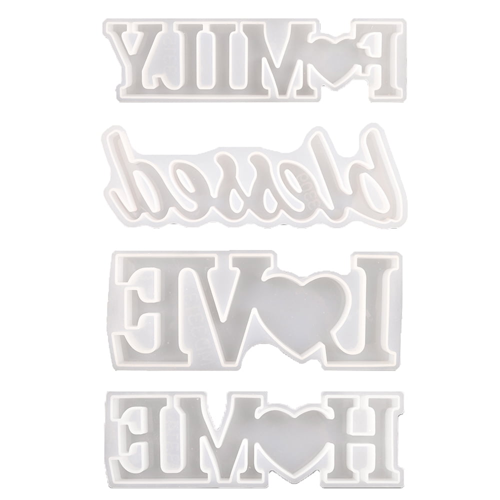 Word Sign Molds 4 Pieces Resin Molds DIY Craft Home Desk Room Decor ...