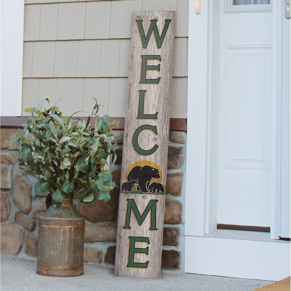 My Word! Welcome Bear And Cubs Porch Board Welcome Sign & Porch Leaner ...