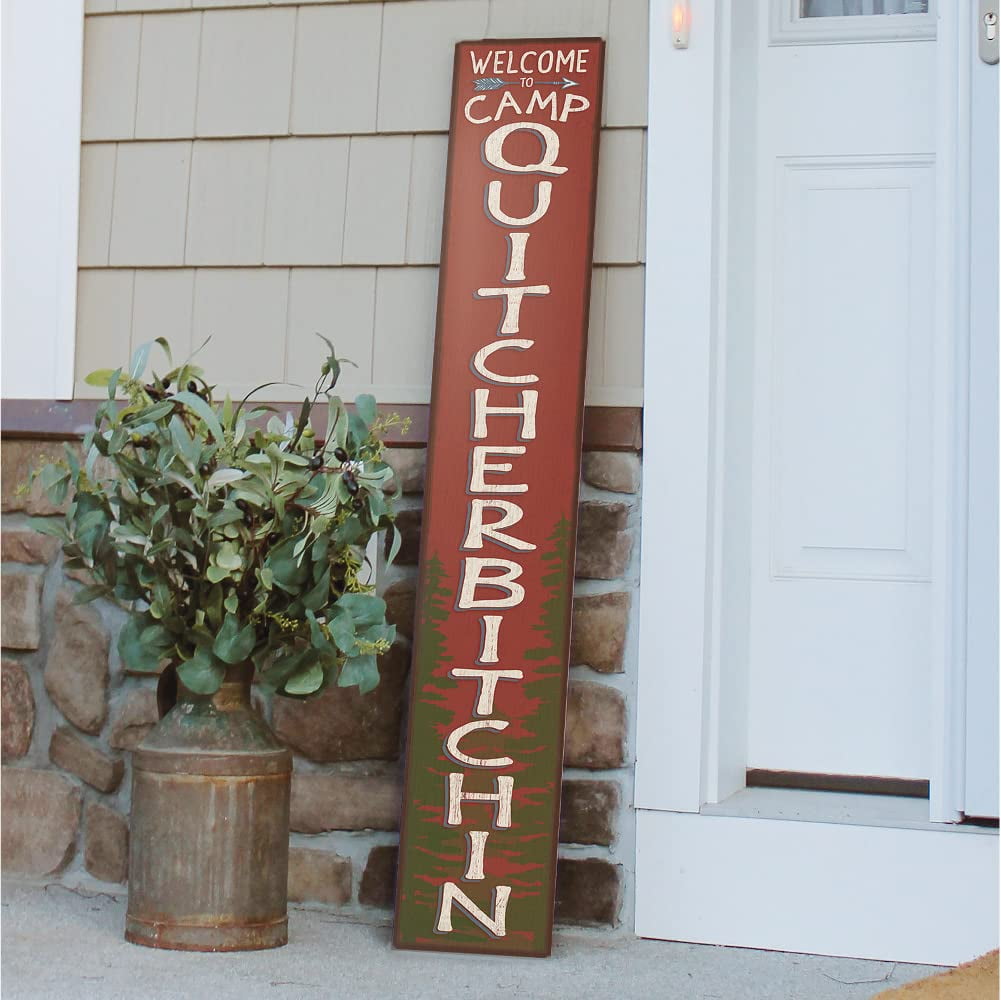 My Word! Welcome - Camp Quitcherbitchin Burgundy Welcome Sign and porch ...