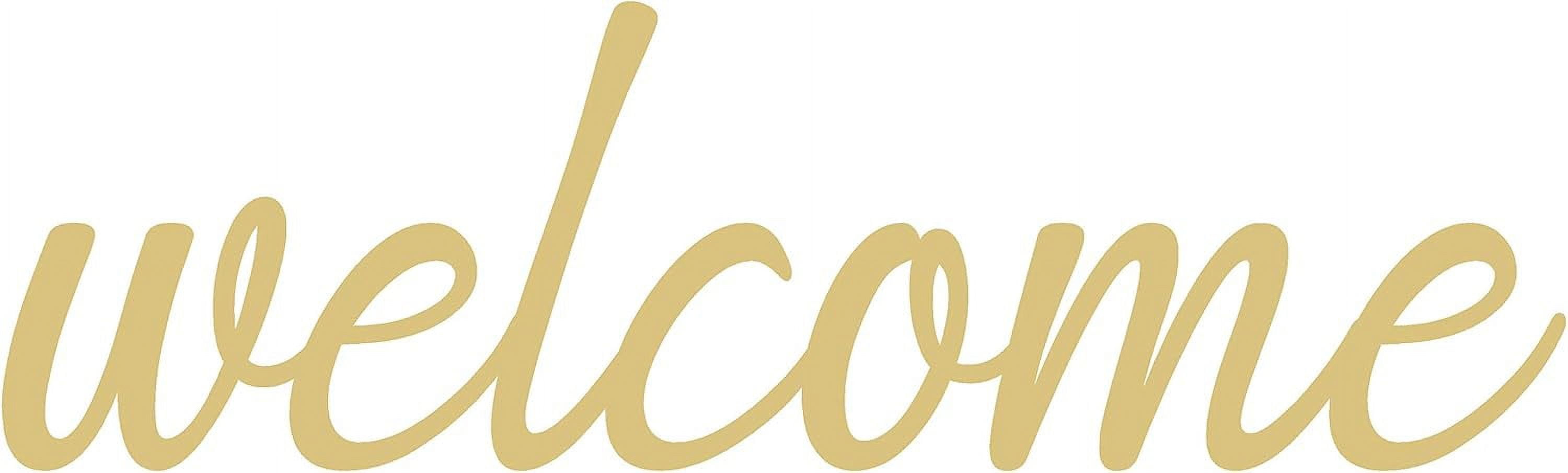 Word Welcome Cutout Unfinished Wood Welcome Sign Front Door Everyday ...