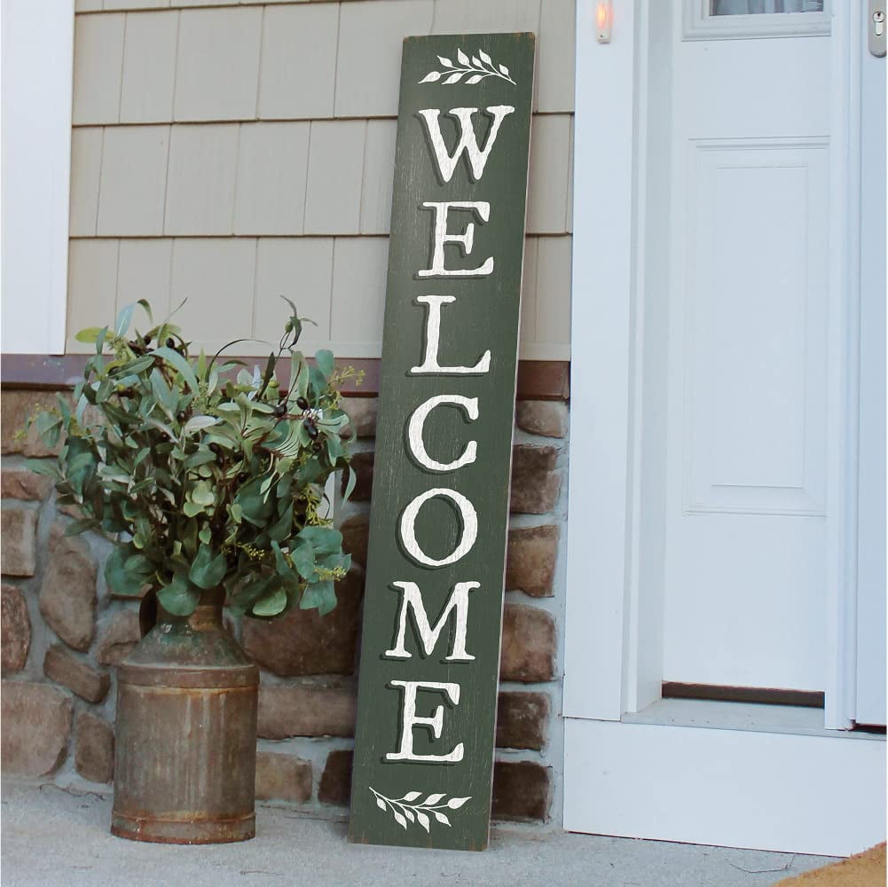 My Word! Welcome Green Welcome Sign and porch leaner for Front Porch ...