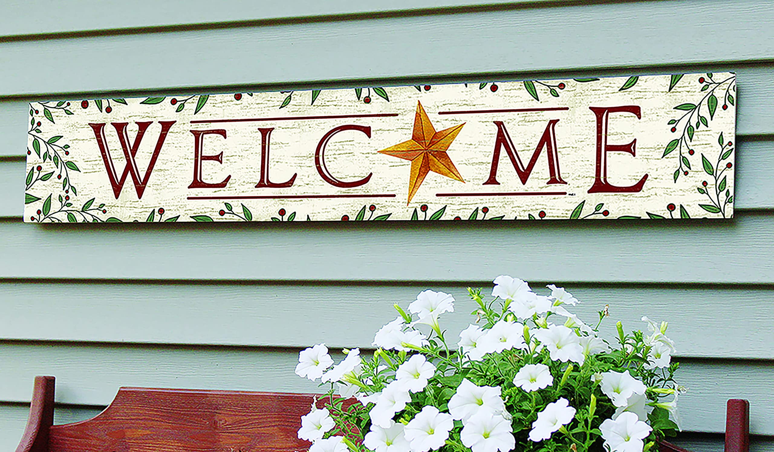 My Word! Welcome with Star Horizontal Above Board Welcome Sign for Over ...