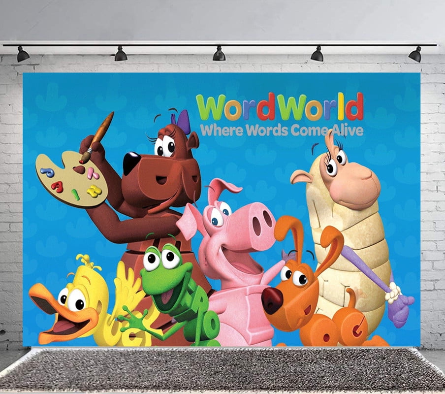 Word World Backdrop Banner Party Supplies Poster Movie Theme Background ...