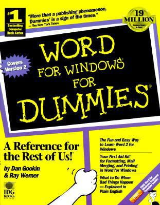 Pre-Owned Word for Windows for Dummies (Paperback) 187805886X 9781878058867 - Walmart.com