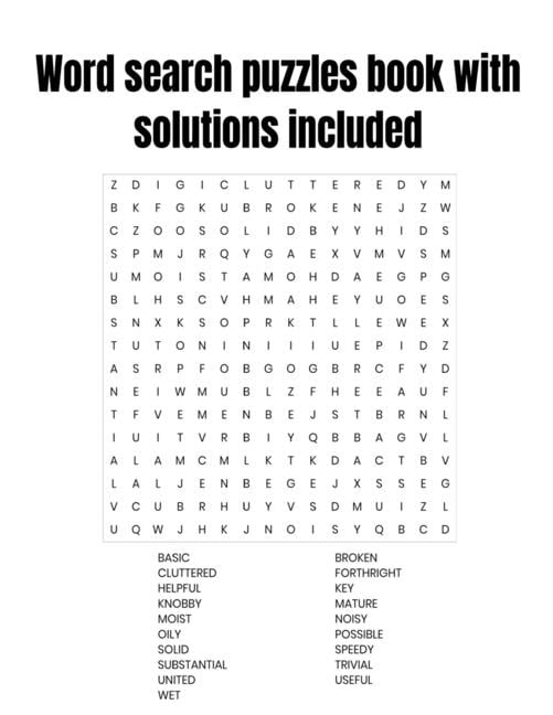 Word search puzzles book with solutions included (Paperback) - Walmart.com