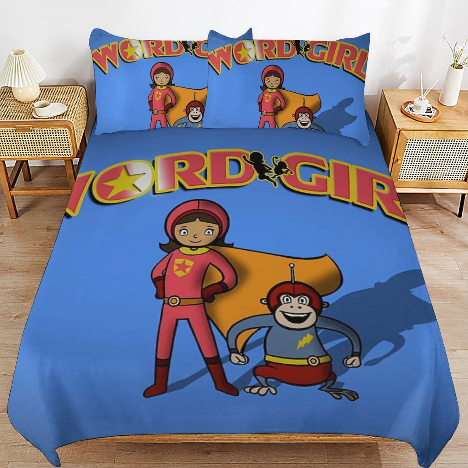 WordGirl Cartoon Bedding Sets Ultra Soft Skin-Friendly Duvet Cover 3 ...