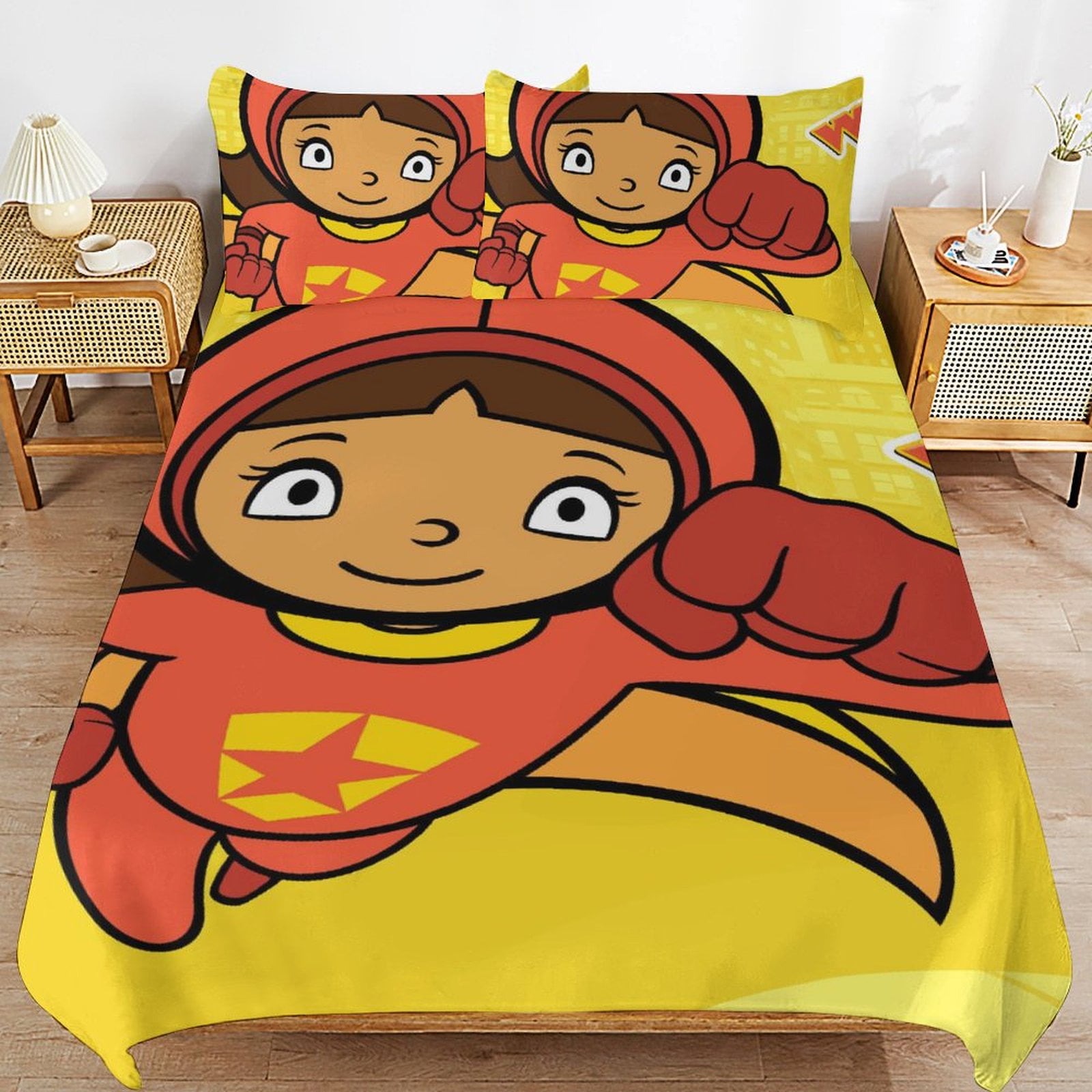 WordGirl Cartoon Bedding Sets Ultra Soft Skin-Friendly Duvet Cover 3 ...