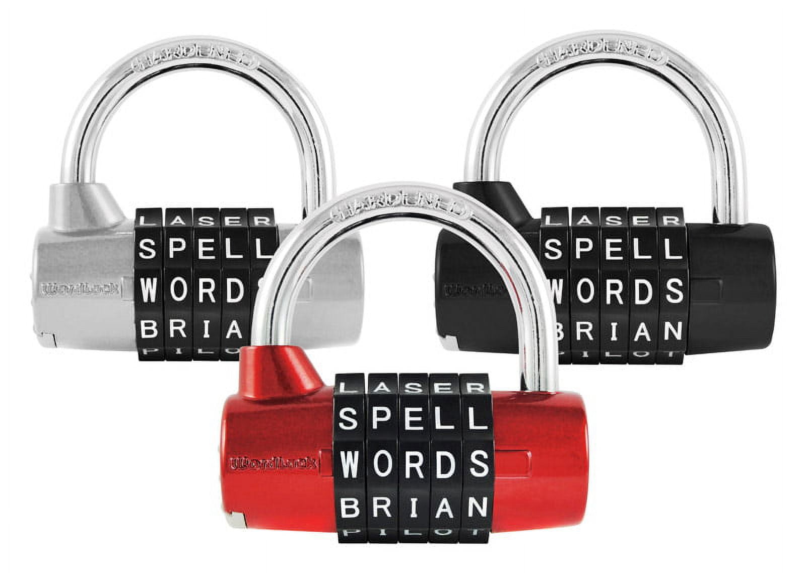 WordLock 2.62 in. H X 2.5 in. W X 2-1/2 in. L Steel 5-Dial Combination ...