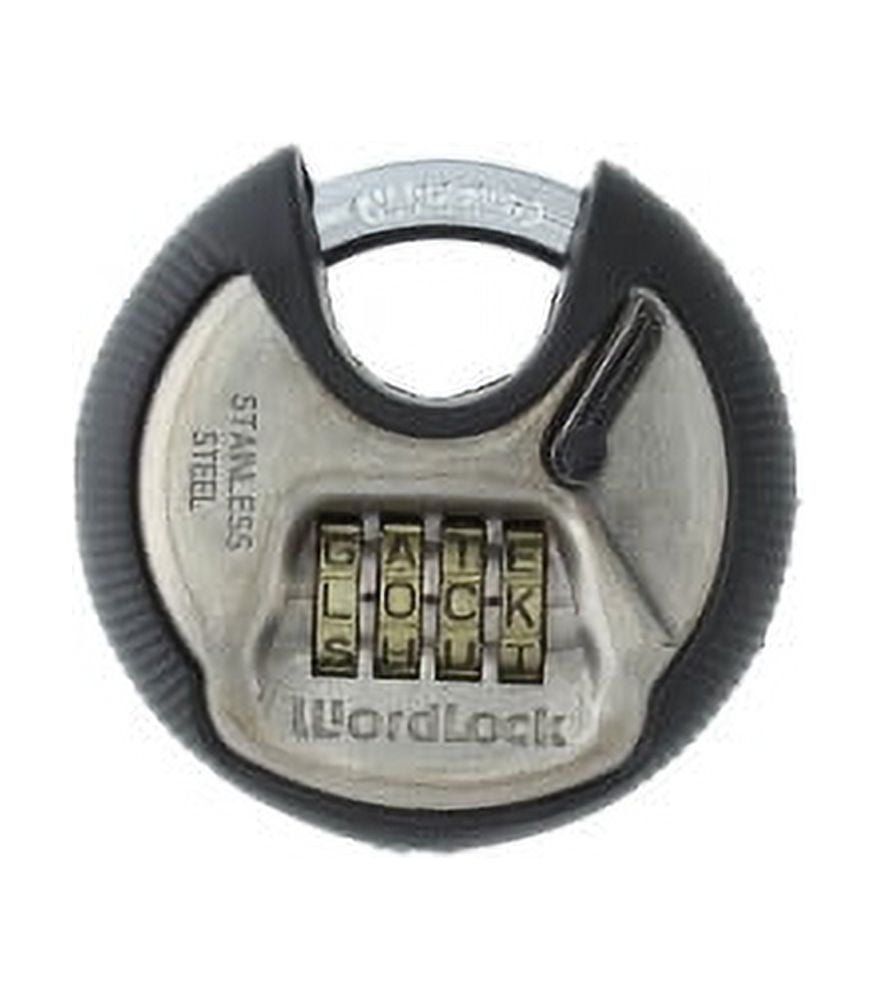 WordLock PL-074-SN 4-Dial Discus Letter Combination Padlock with Reset ...