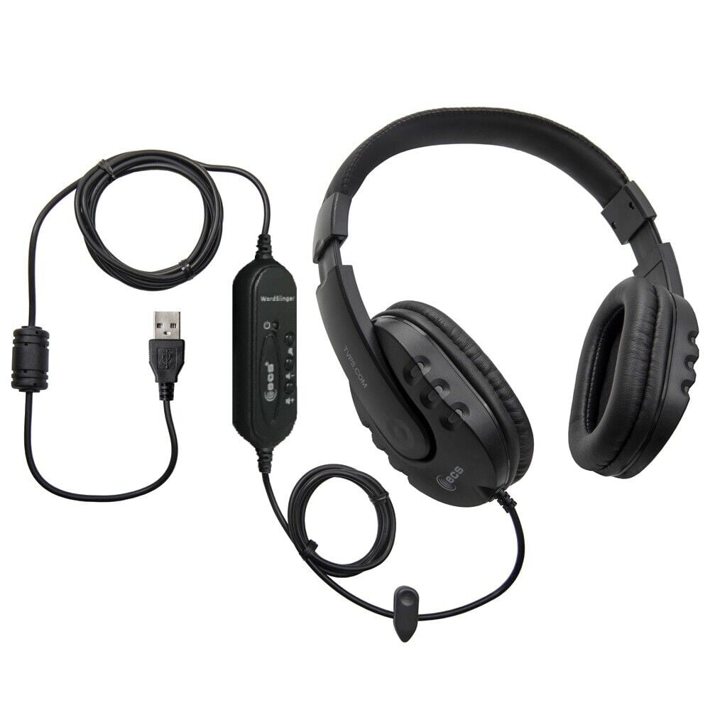 WordMaster Around-The-Ear Deluxe Overhead USB Transcription Headset ...