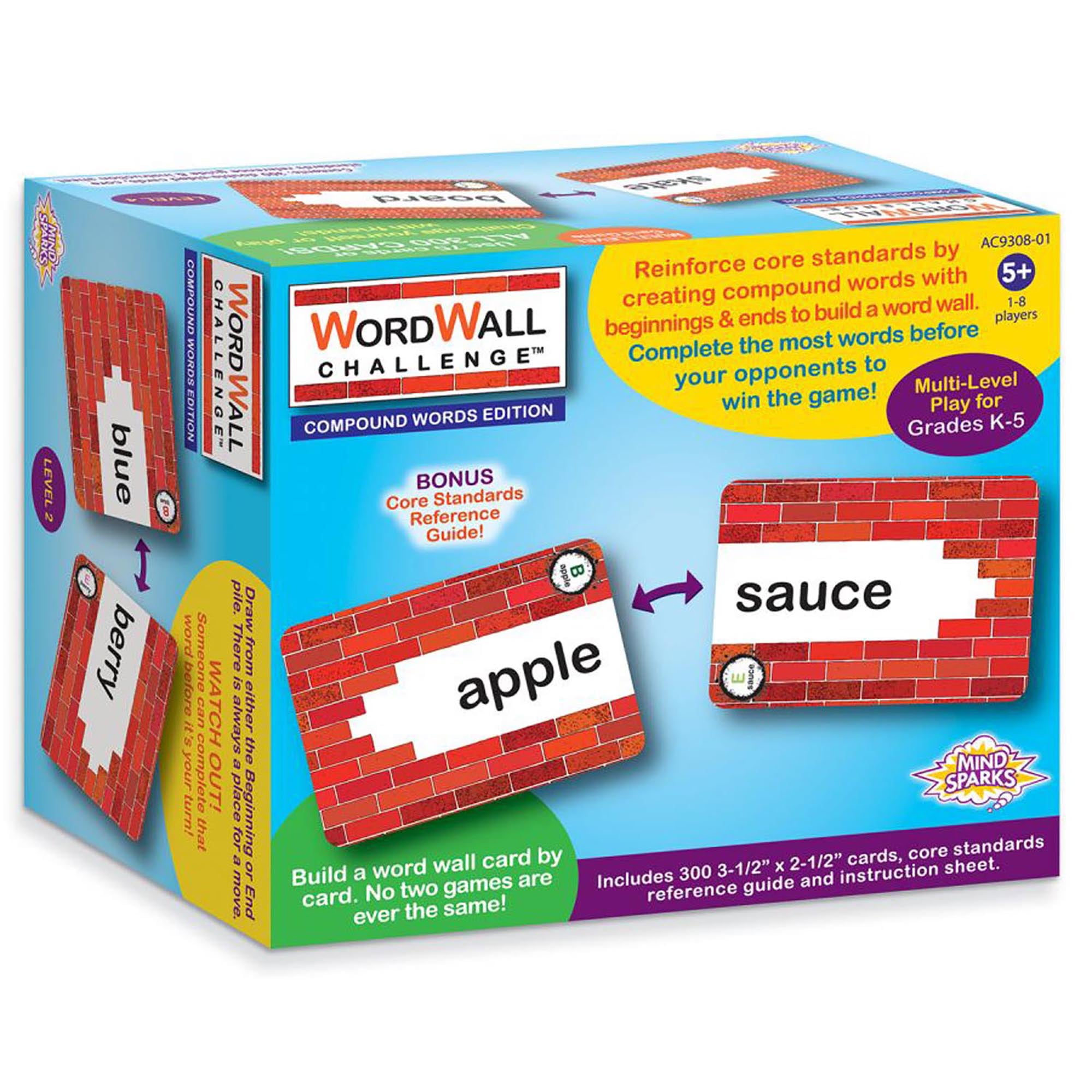 WordWall Challenge Card Game, Compound Words, by Mind Sparks - Walmart.com