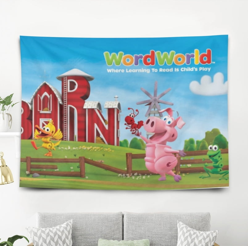 WordWorld Tapestry Gift Wall Hanging Backdrop for Room Bedroom Girls Or ...