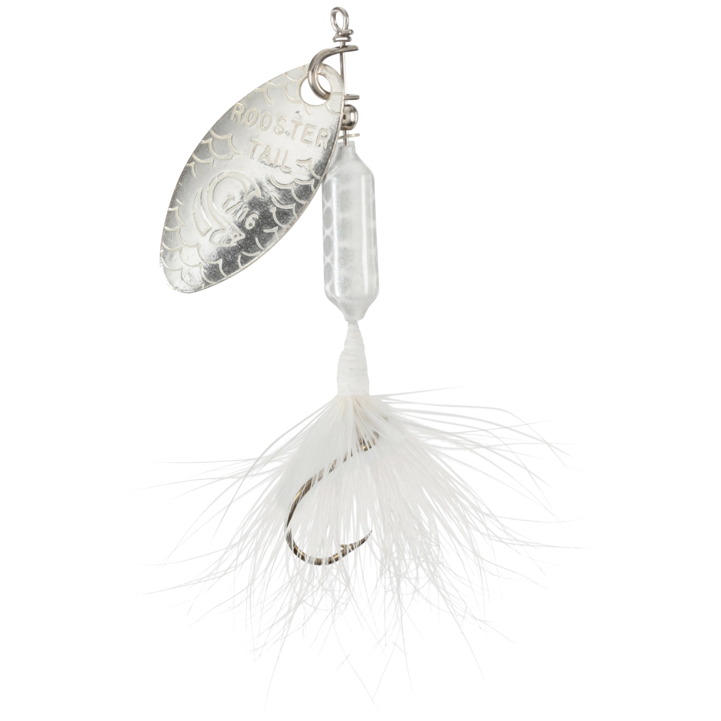 Wordens Rooster Tail Fishing Hook - Spinnerbait Lure - White - Walmart.com