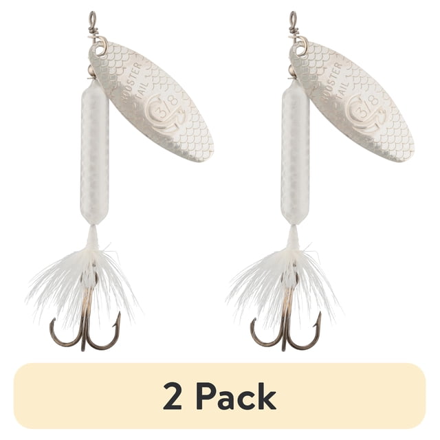 (2 pack) Worden's® Original White Rooster Tail®, Inline Spinnerbait Fishing Lure, 3/8 oz ...