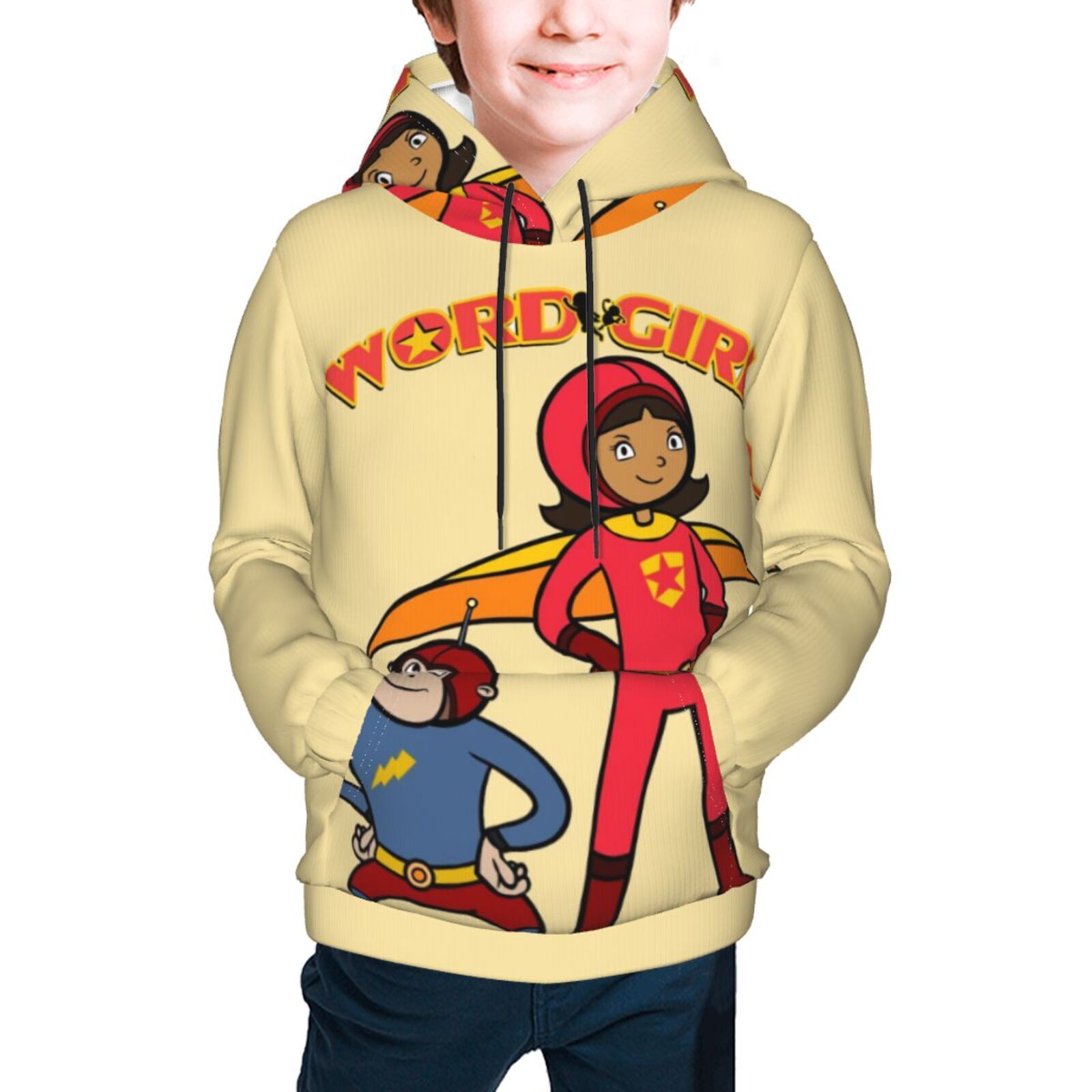 Wordgirl Boys Girls Unisex Hoodie Novelty Pattern Hooded Pullover ...