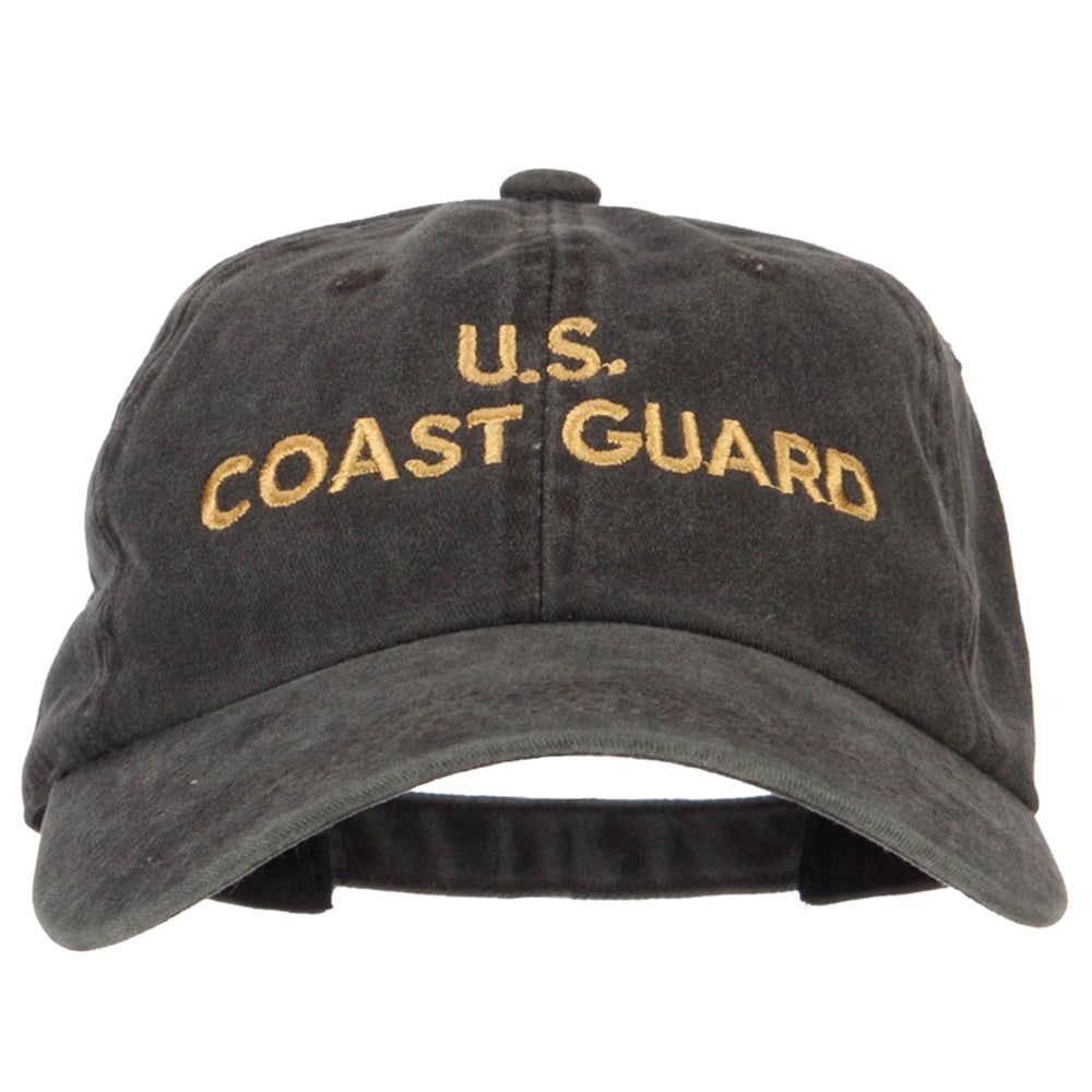 Wording US Coast Guard Embroidered Washed Buckle Cap - Black OSFM ...
